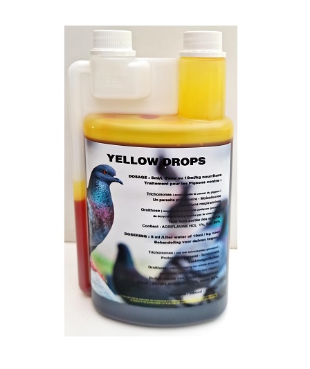 Gele druppels voor duiven 1Liter - Belgian Koi Farm NL
